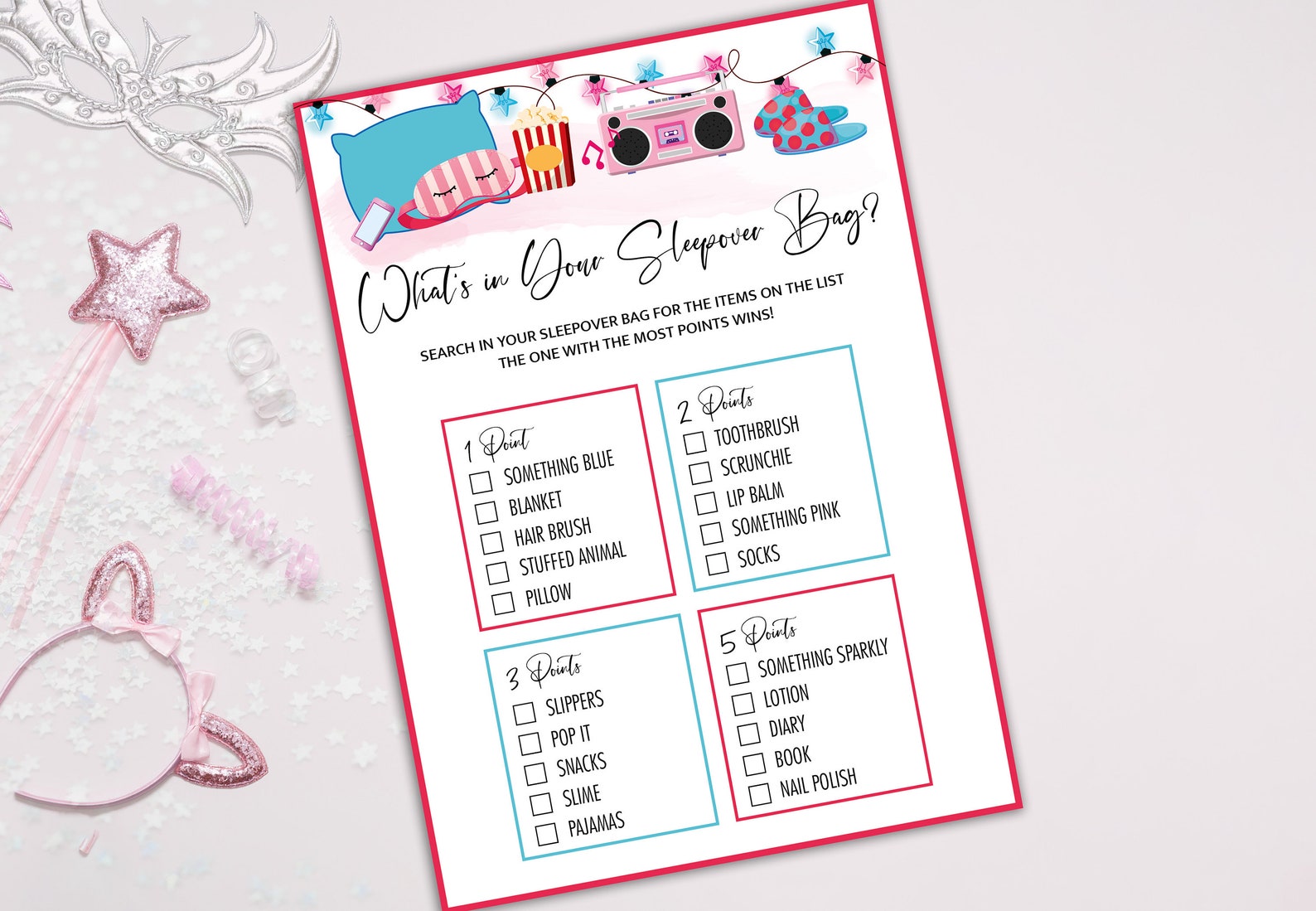 10 Sleepover Games Bundle, Sleepover Party Games, Slumber Party Games ...