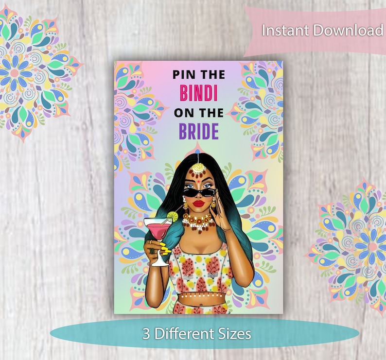 Pin the Bindi on the Bride! Bridal Shower Games, Blind Fold Game ...