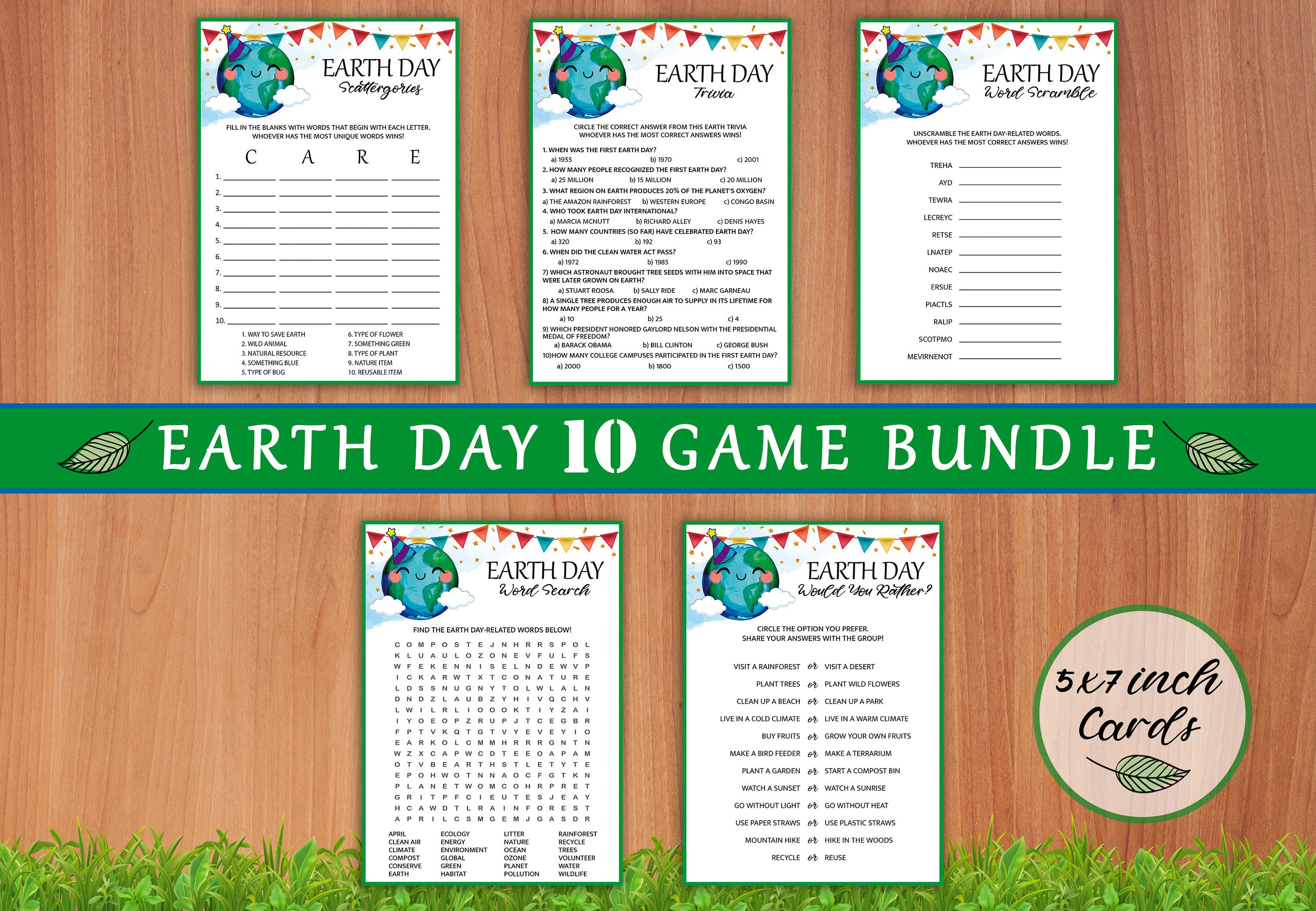 Earth Day Games Bundle Pack, Spring Games,save the Planet, Earth Day ...