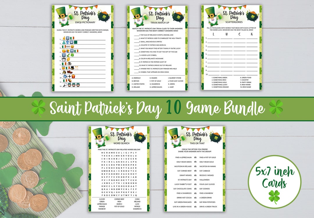 St Patrick's Day Games Bundle, St Patrick's Day Games, St Patrick's Day ...
