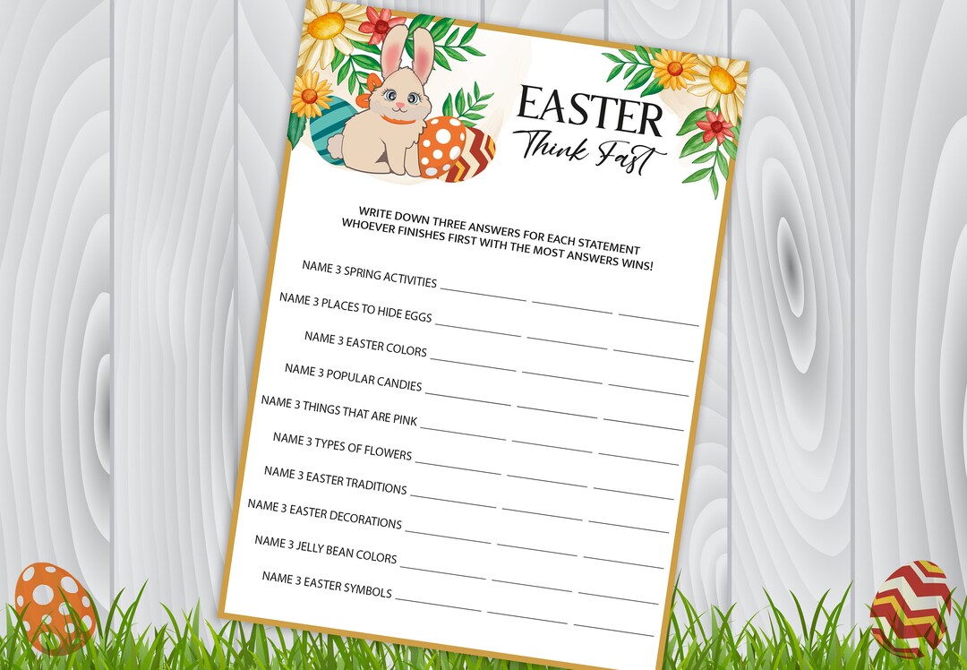 Think Fast, Easter Game, Easter Party Games, Easter Hunt, Digital Games ...