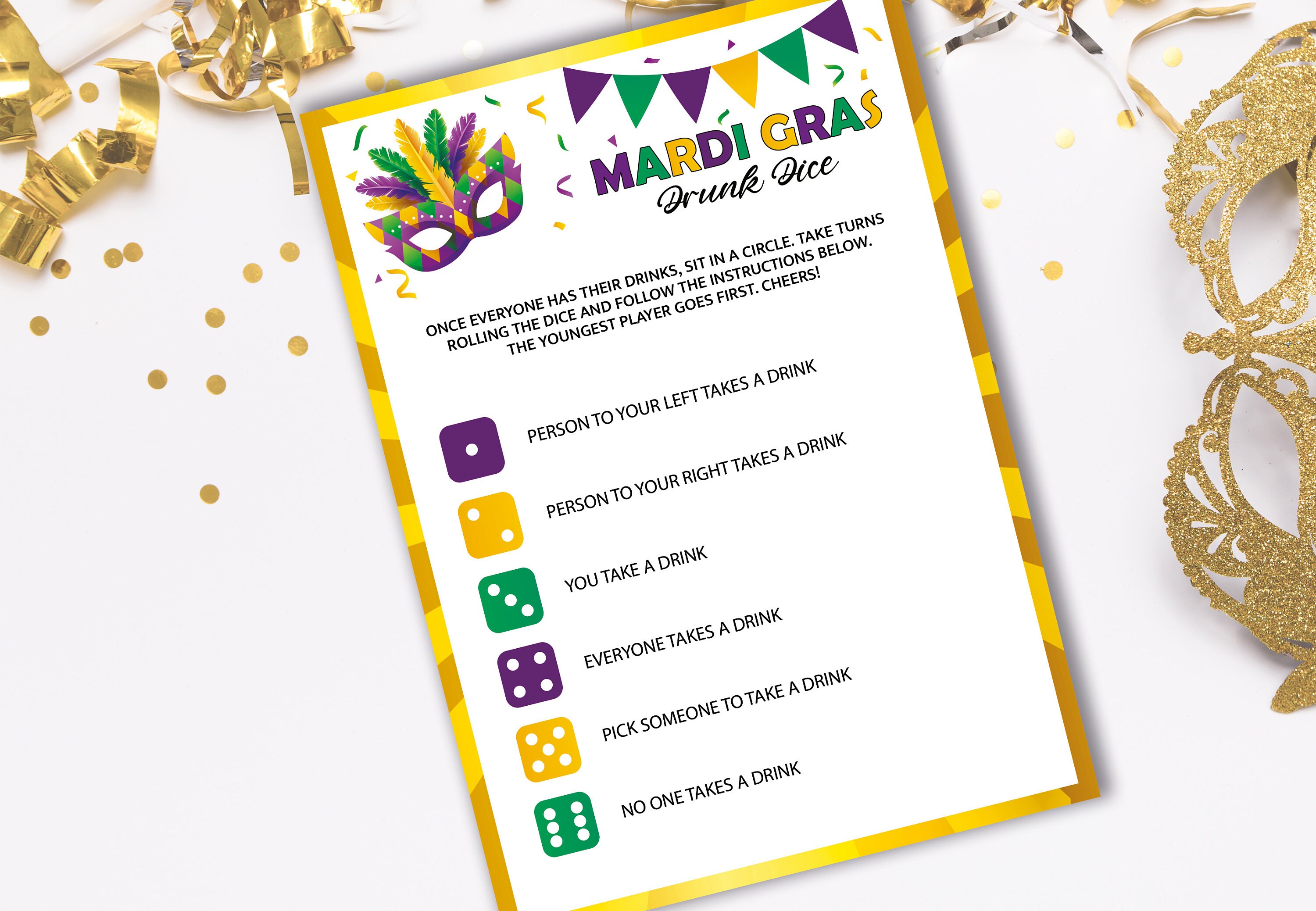 7 Printable Mardi Gras, Game Bundle Party Games and Activities, Mardi ...