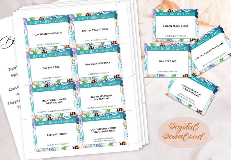 Under the Sea Baby Babble Games, Baby Babble Talk Game, Guess the ...