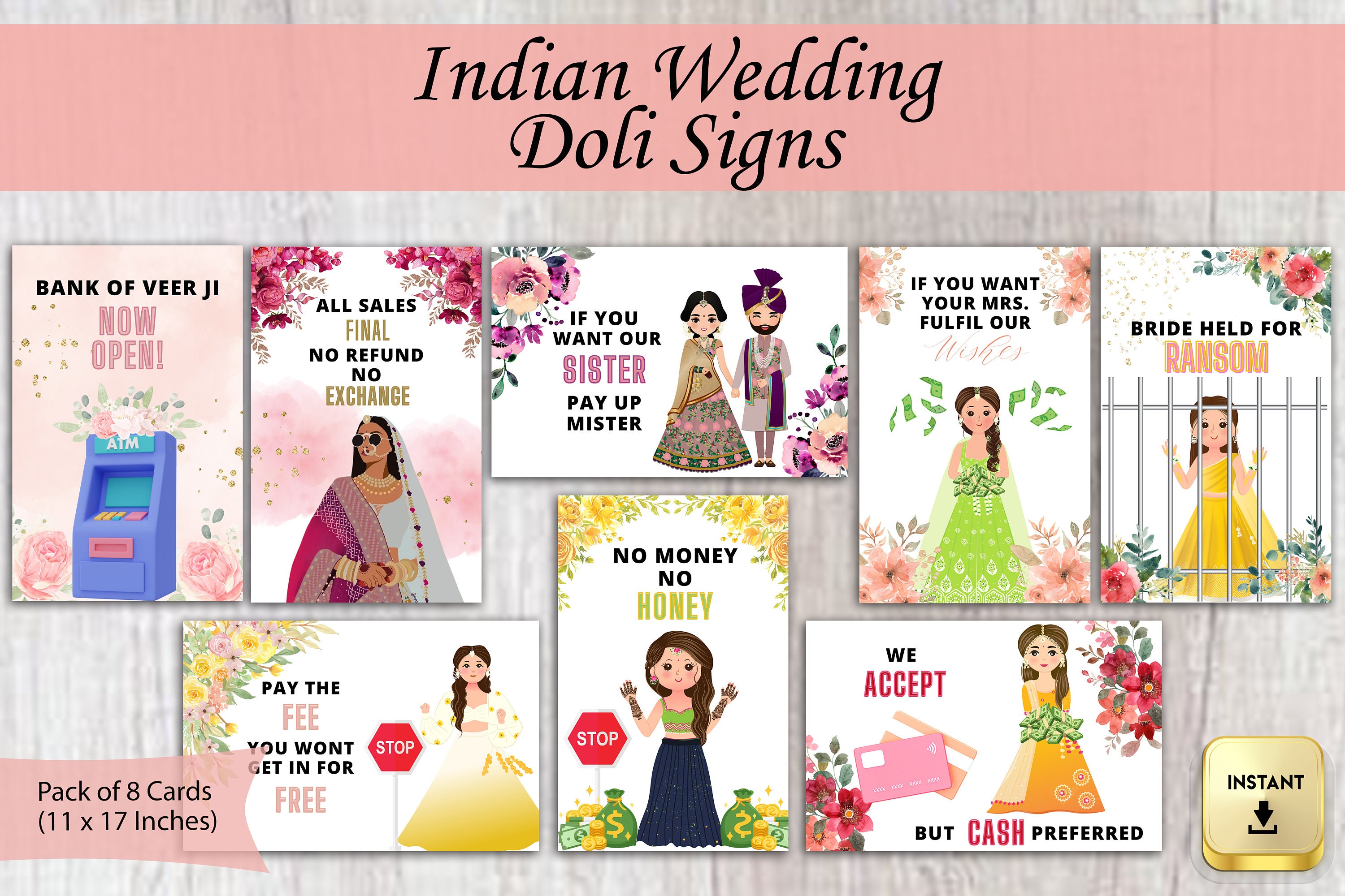 Doli Signs! Punjabi Wedding Ribbon Ceremony Games, Wedding Entry Signs, Punjabi Wedding Game ...