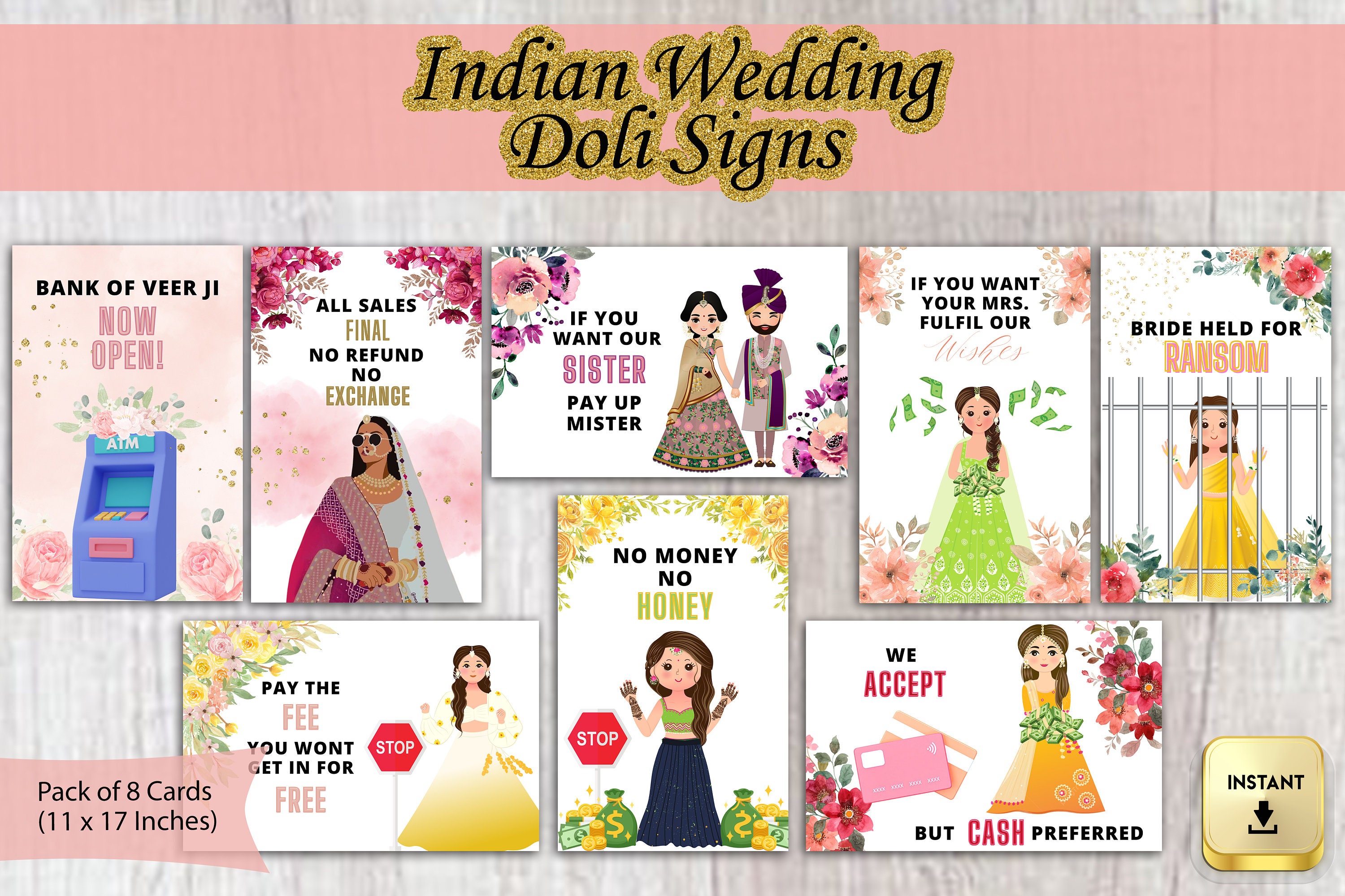 Doli Signs! Punjabi Wedding Ribbon Ceremony Games, Wedding Entry Signs, Punjabi Wedding Game ...