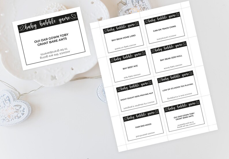 Minimalist Themed Baby Babble Games, Baby Babble Talk Game,guess the ...