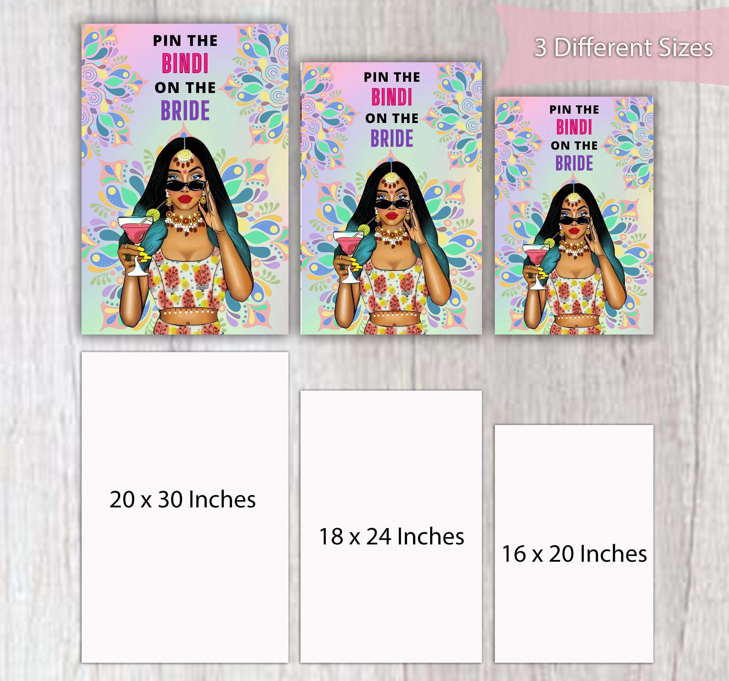 Pin the Bindi on the Bride! Bridal Shower Games, Blind Fold Game ...