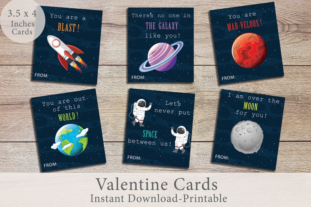 Printable Solar System Valentine Cards, Solar System Valentines Day ...