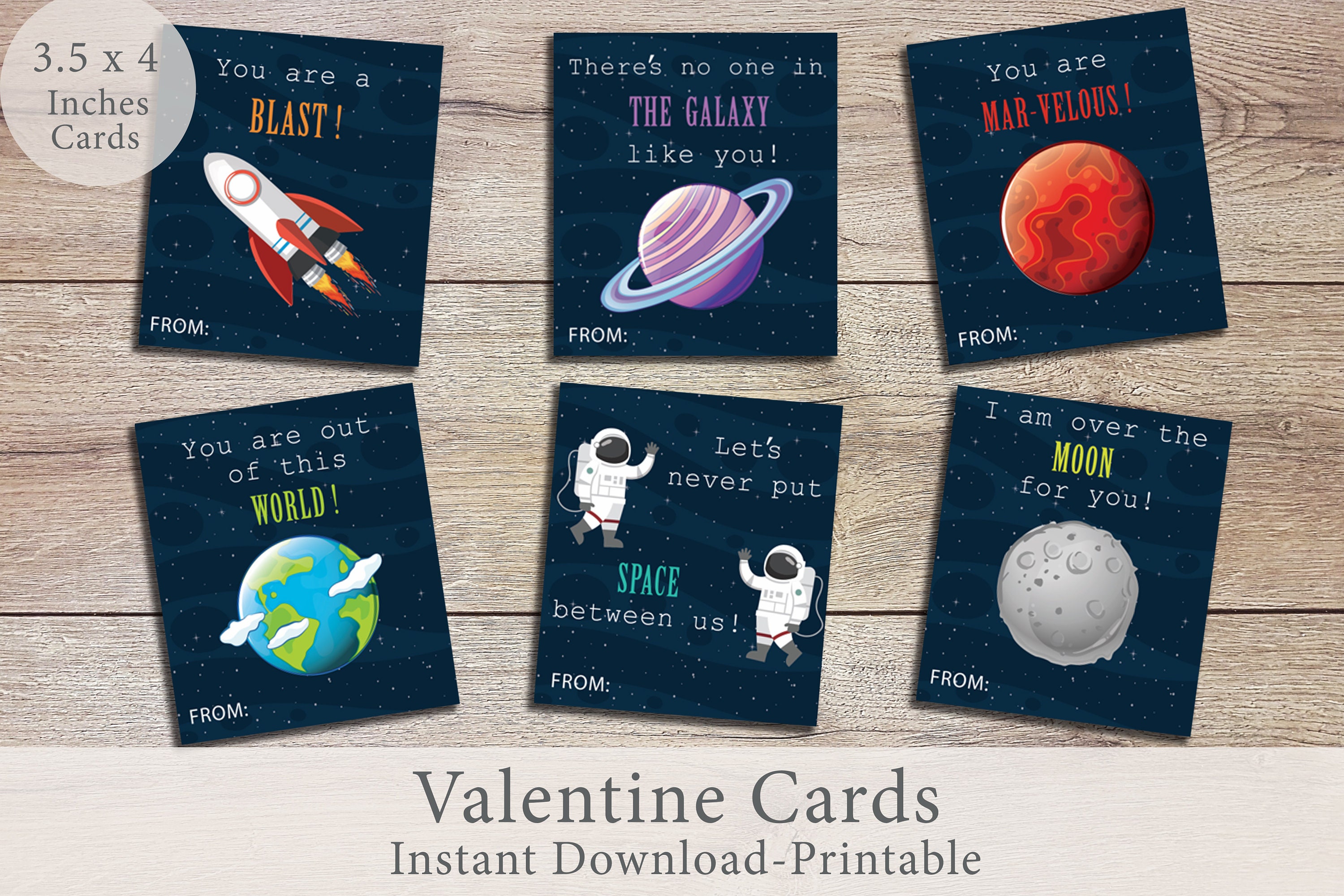 Printable Solar System Valentine Cards, Solar System Valentines Day ...