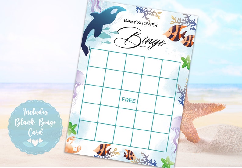 Baby Bingo Cards, Under the Sea Baby Shower Bingo Set, 30 Pre-filled ...