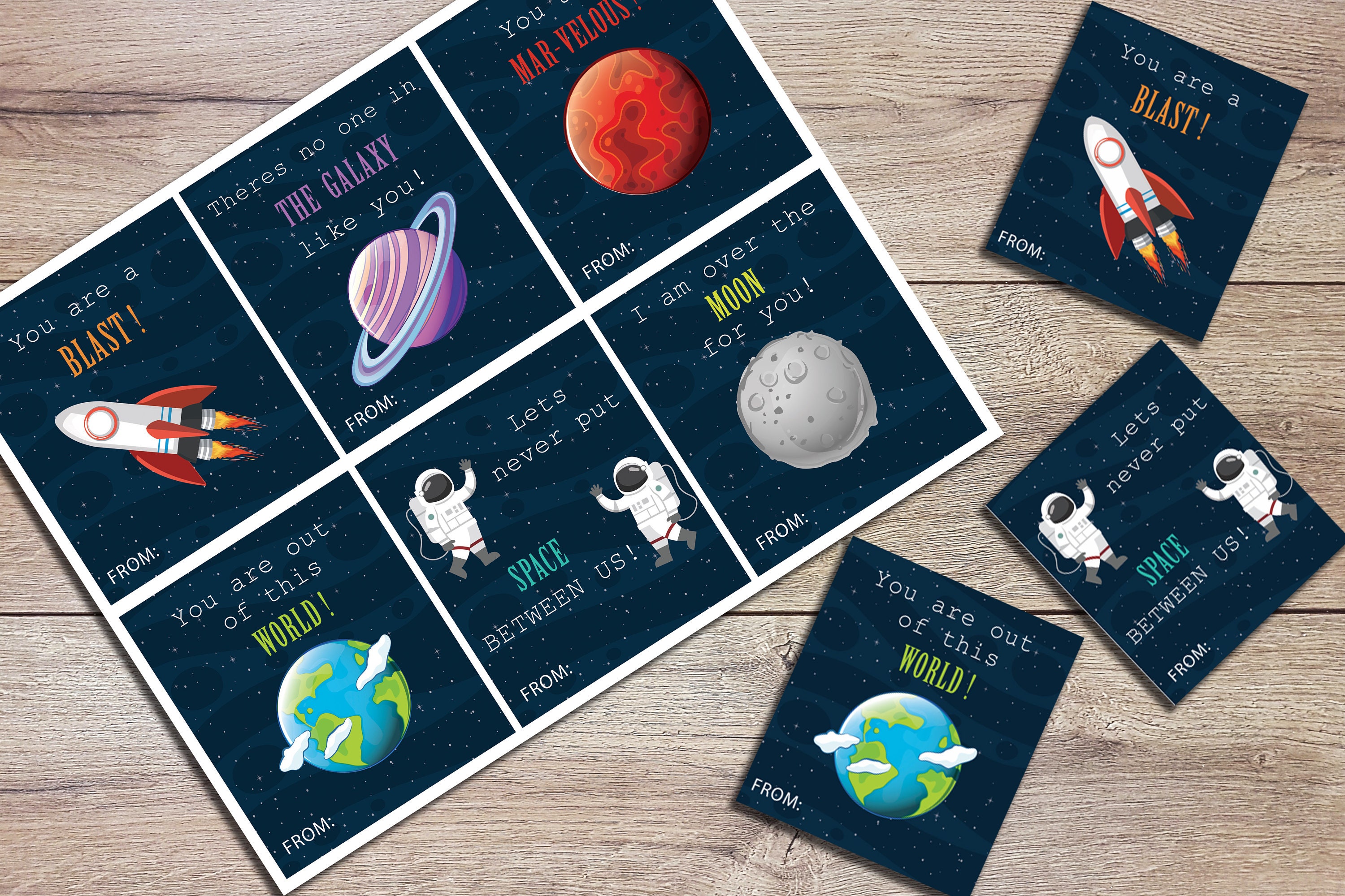 Printable Solar System Valentine Cards, Solar System Valentines Day ...