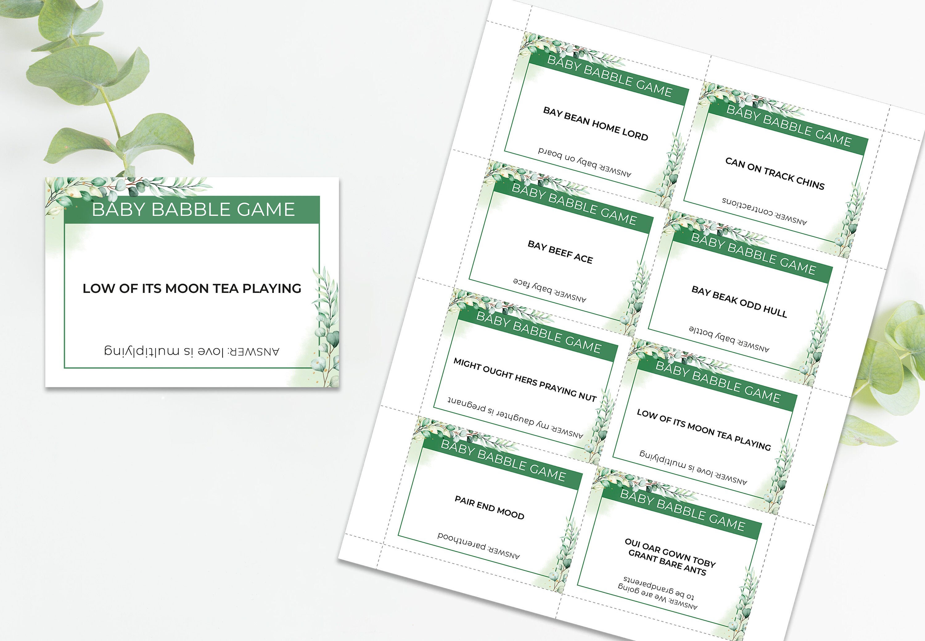 Eucalyptus Baby Babble Games, Baby Babble Talk Game,guess the Phrase ...