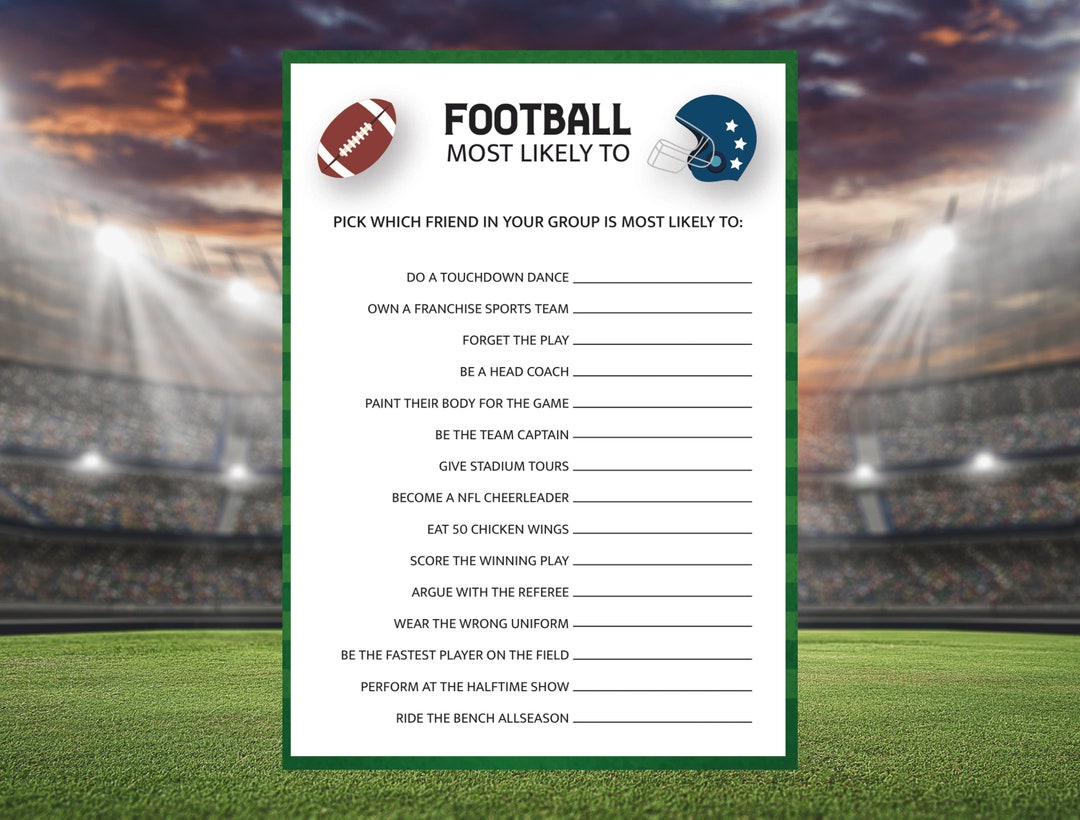 Football Most Likely To, Printable Football Games ,football Game ...