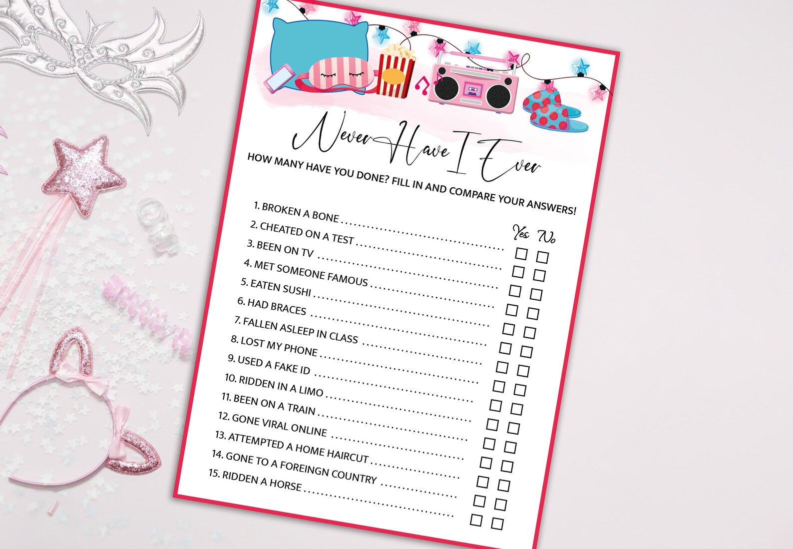 10 Sleepover Games Bundle, Sleepover Party Games, Slumber Party Games ...