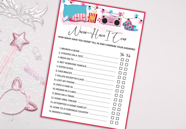 10 Sleepover Games Bundle, Sleepover Party Games, Slumber Party Games ...