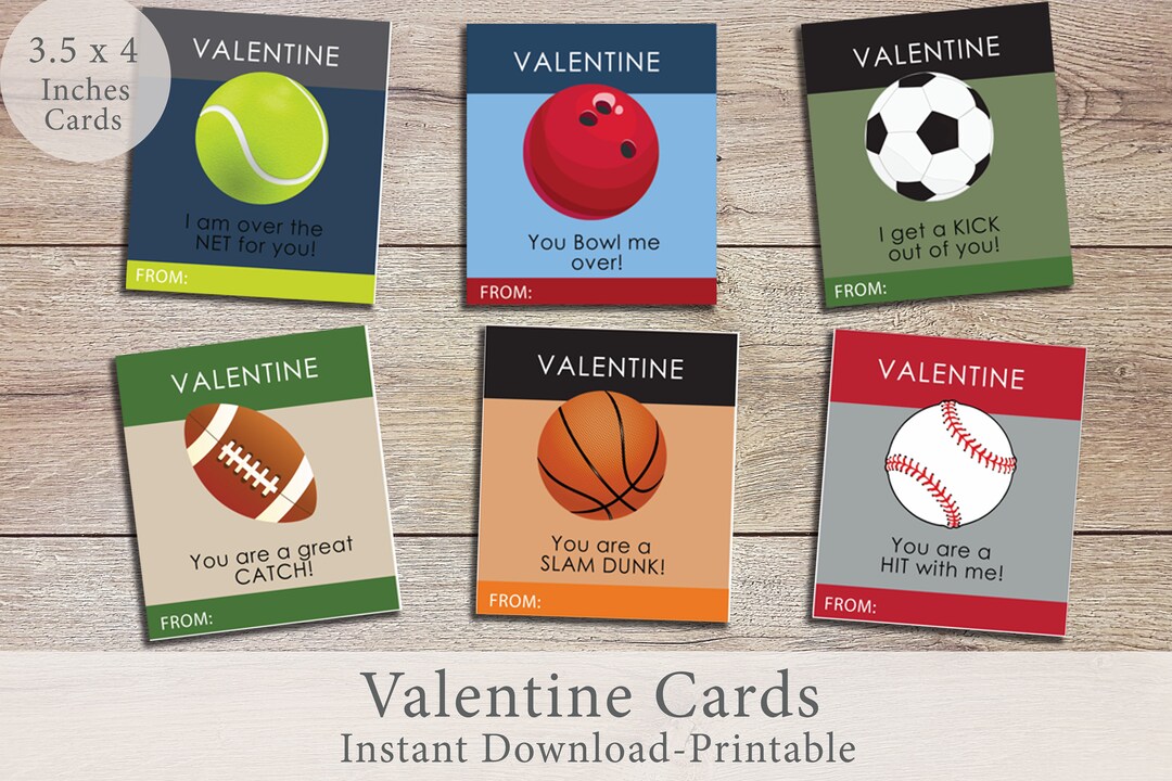 Printable Sports Valentine Cards, Valentines Day Cards, Kids Bowling ...