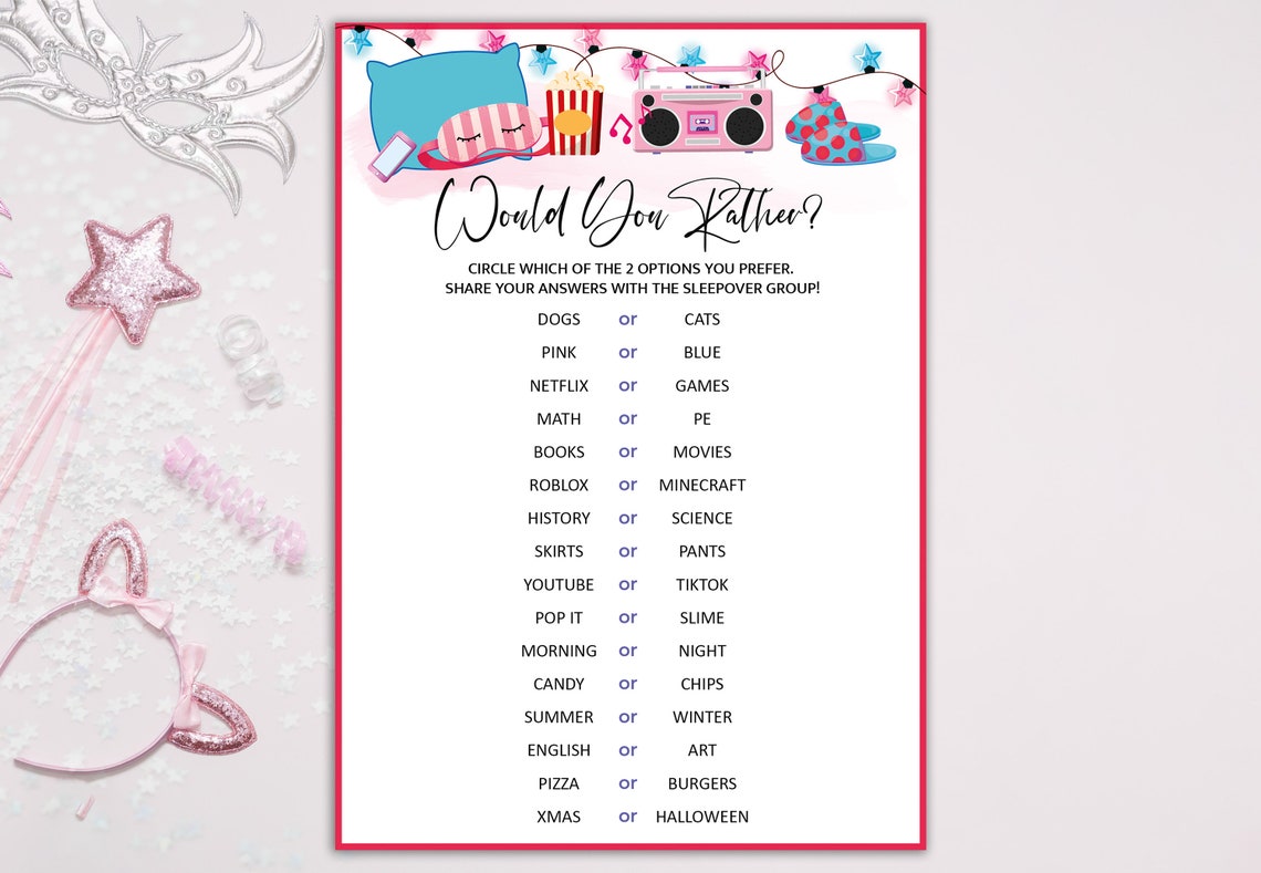 10 Sleepover Games Bundle, Sleepover Party Games, Slumber Party Games ...