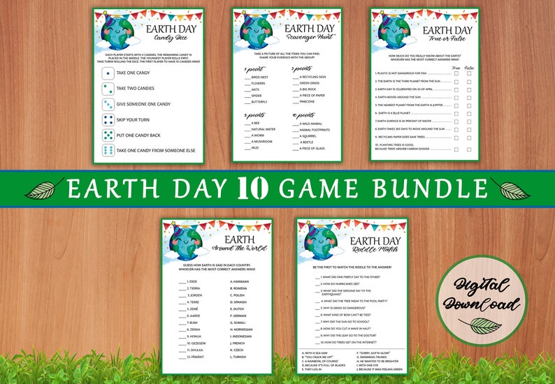 Earth Day Games Bundle Pack, Spring Games,save the Planet, Earth Day ...
