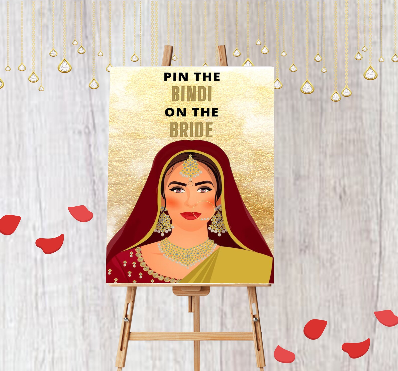 Pin the Bindi on the Bride! Bridal Shower Games, Blind Fold Game ...