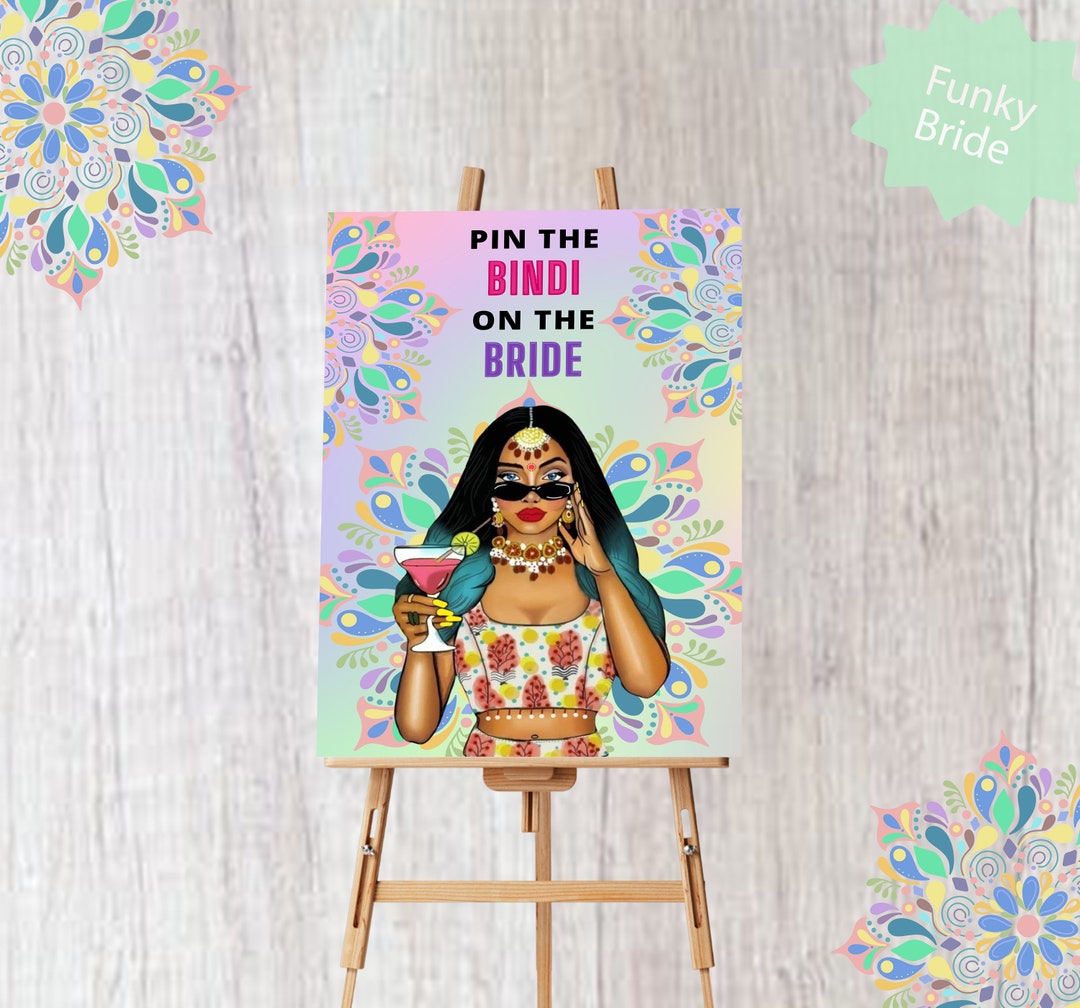 Pin the Bindi on the Bride! Bridal Shower Games, Blind Fold Game ...