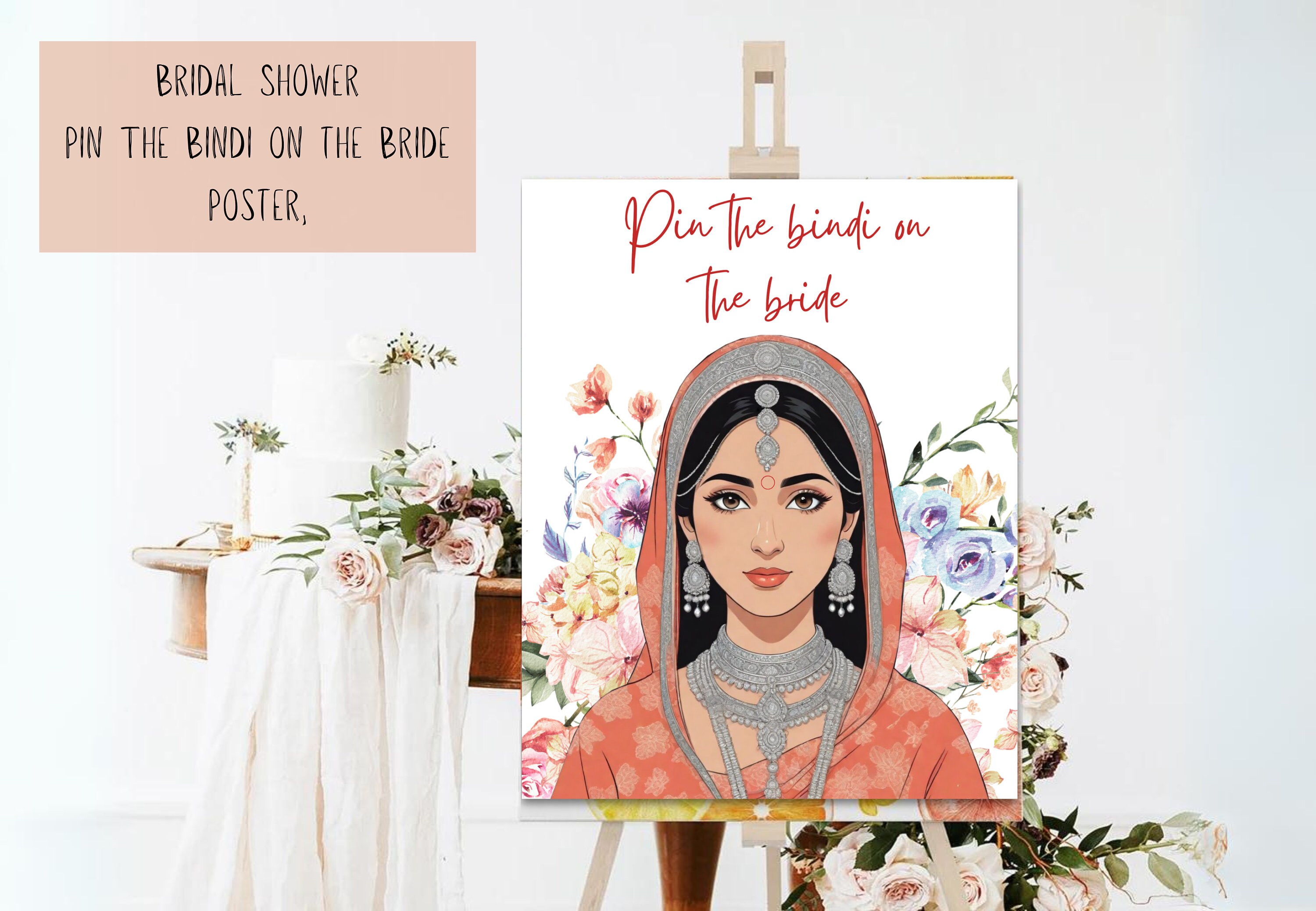 Pin the Bindi on the Bride! Bridal Shower Games, Blind Fold Game ...
