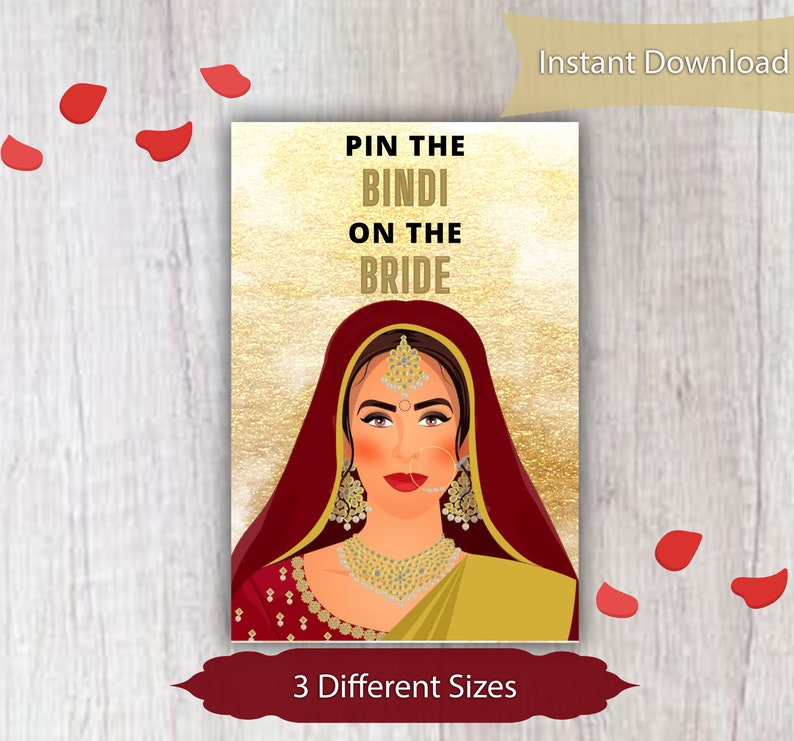 Pin the Bindi on the Bride! Bridal Shower Games, Blind Fold Game ...