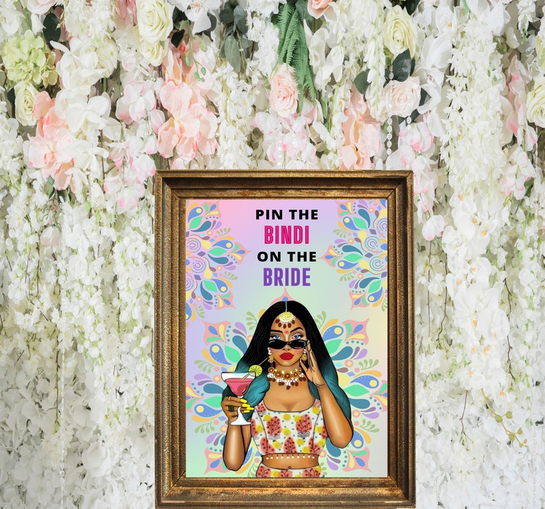 Pin the Bindi on the Bride! Bridal Shower Games, Blind Fold Game ...
