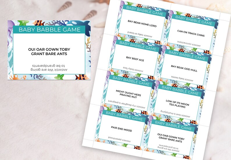Under the Sea Baby Babble Games, Baby Babble Talk Game, Guess the ...