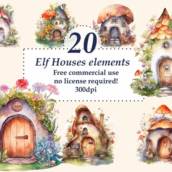 Gnome Houses Clip Art - Etsy