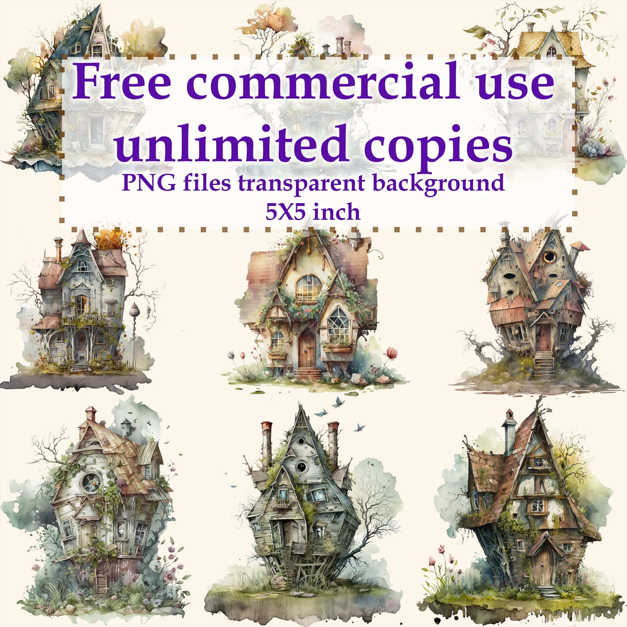 Fantasy Goblincore House Clipart Bundle. PNG Files Transparent - Etsy UK