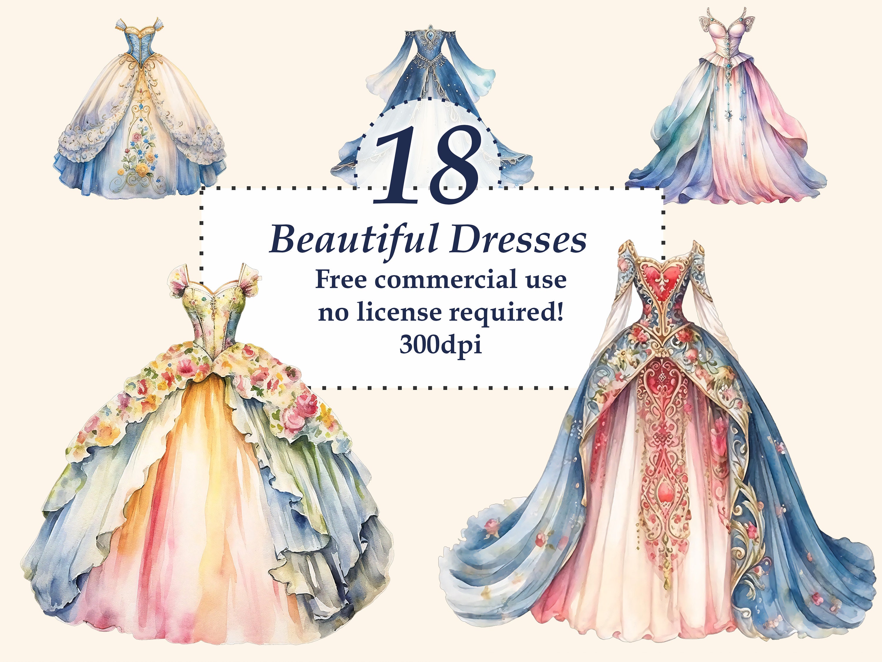 Beautiful Princess Dresses Drawing