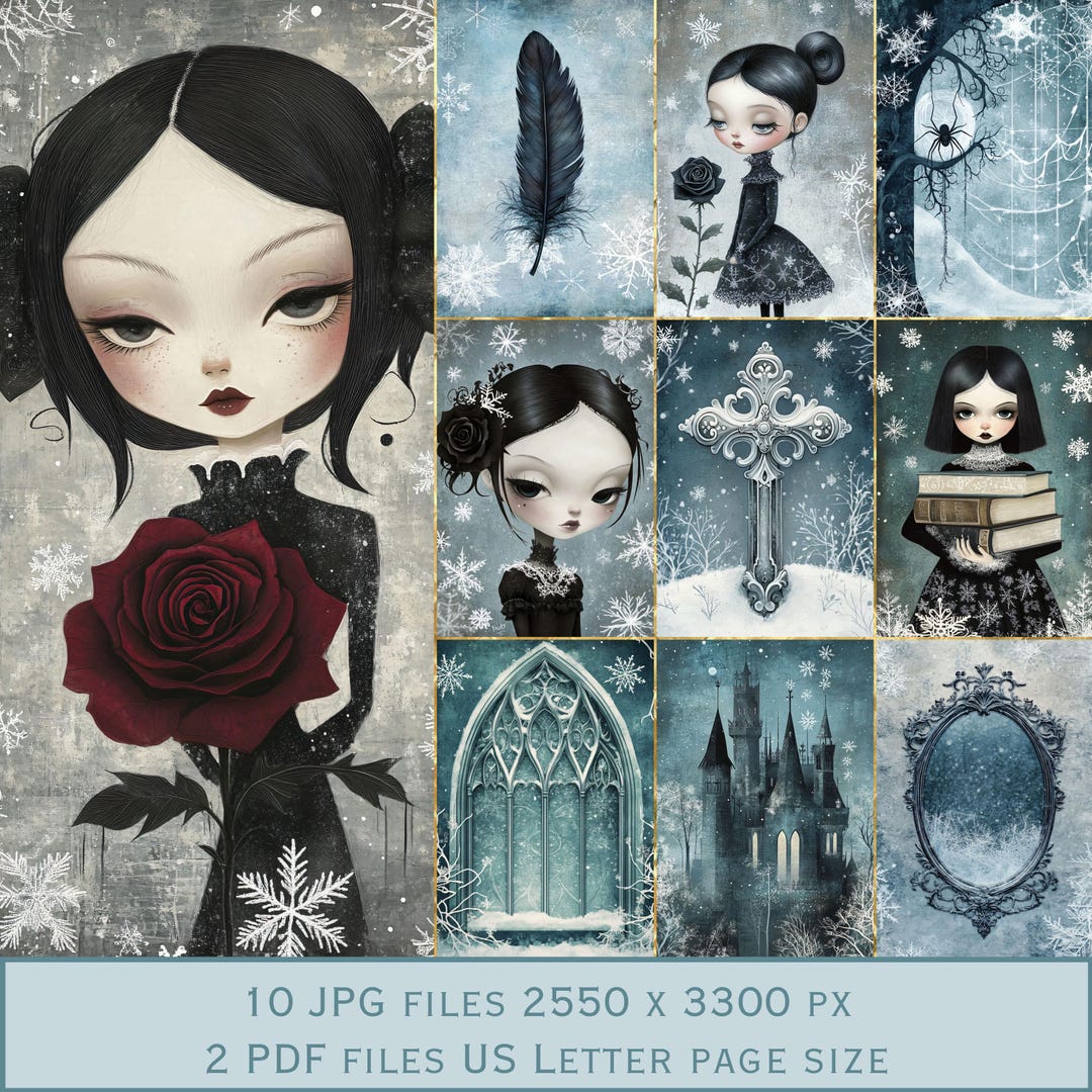 Whimsy Goth Winter Background Images: Whimsical Gothic Winter. Girl ...