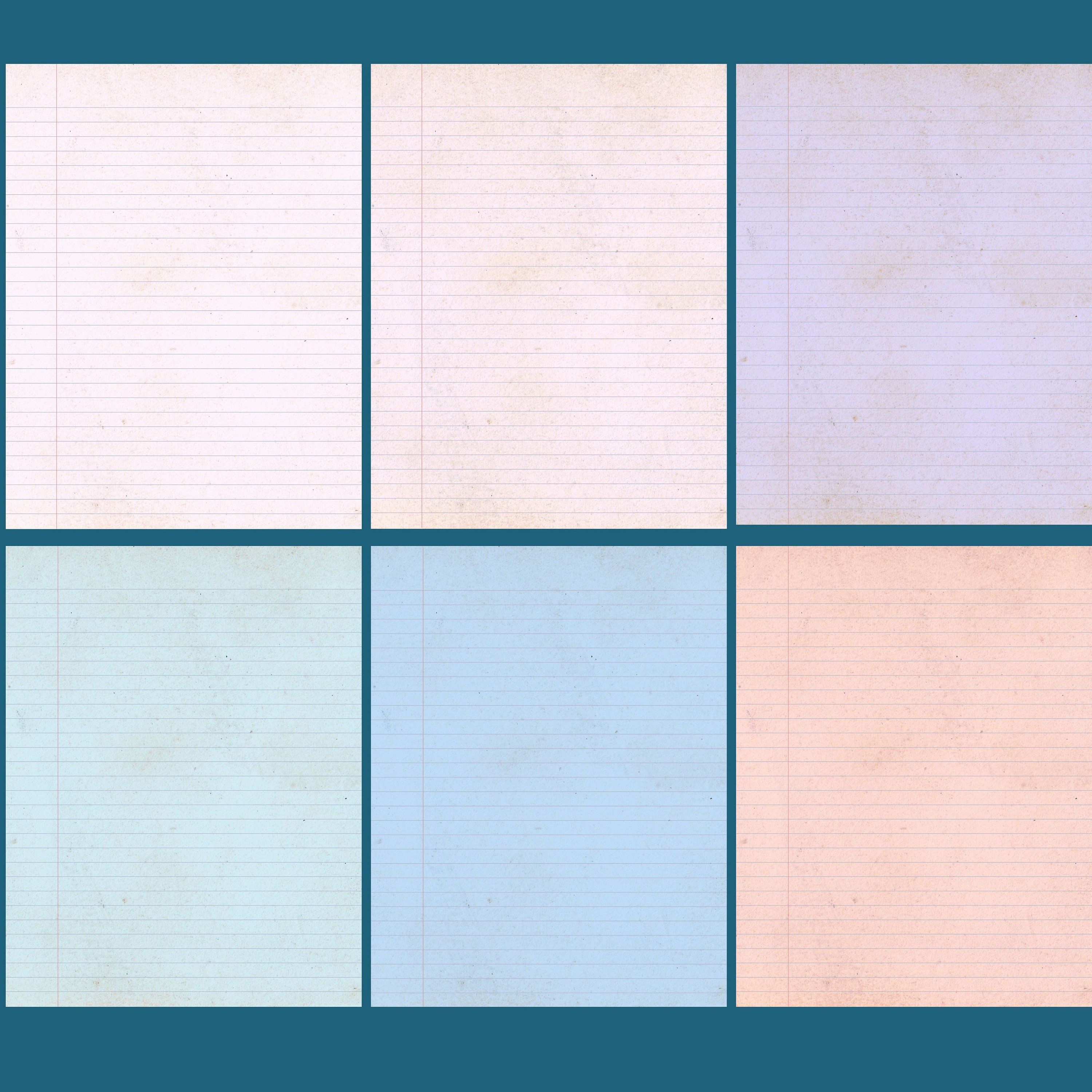 Pastel Ruled Paper Backgrounds: Scrapbook & Junk Journal Pages (digital ...