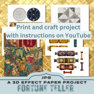 Fortune Teller Kit Printable Paper Craft Project, 3D Effect Journal ...