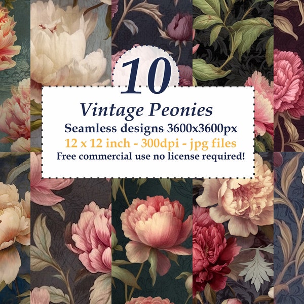 Peony Pattern - Etsy