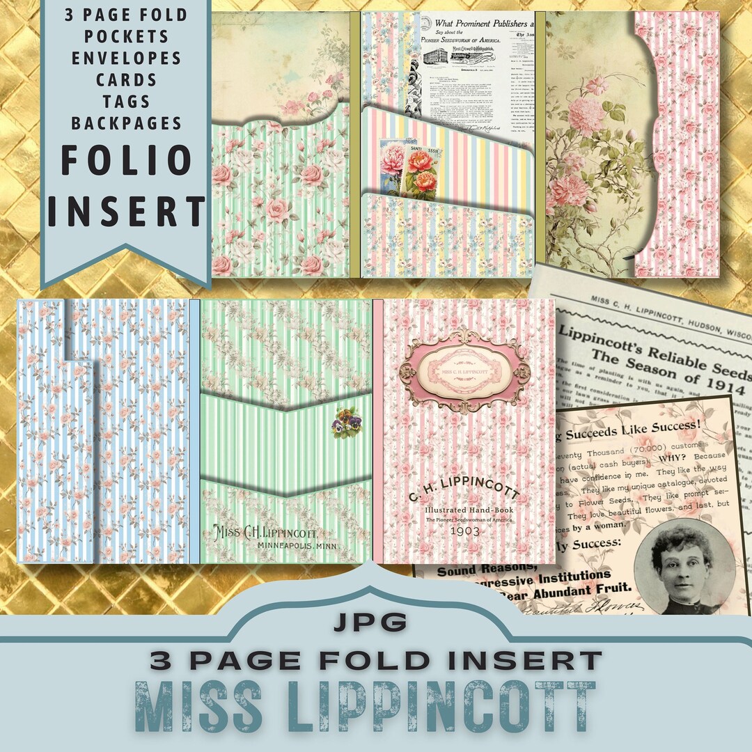 Floral Dreams 3 Fold Insert Kit, Flower Folio, Seeds Floral, Old Insert ...
