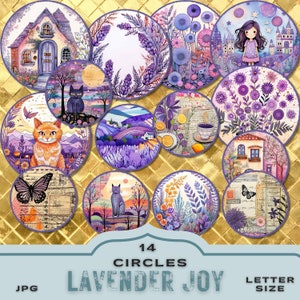Lavender Joy Junk Journal Kit, Half Pages, Full Pages, Cards, Tags ...