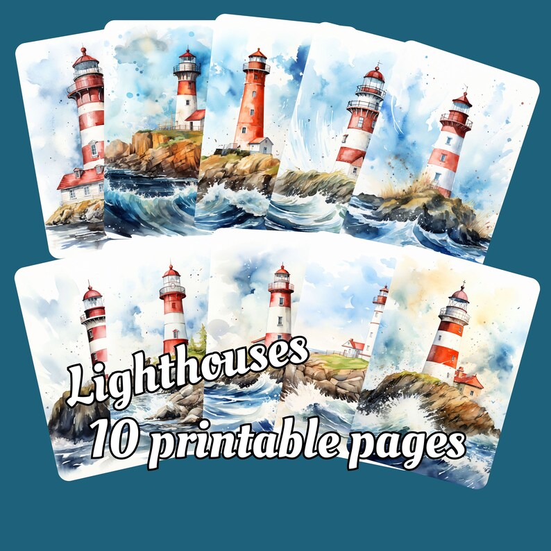 Lighthouse. PDF File and Printable JPEG Files. 300dpi. - Etsy