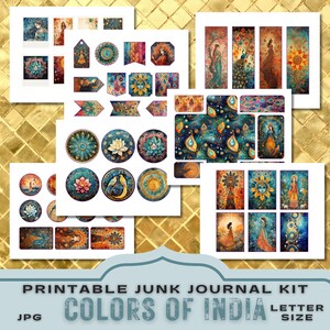 Colors of India Junk Journal Kit, Half Pages, Full Pages, Cards, Tags ...