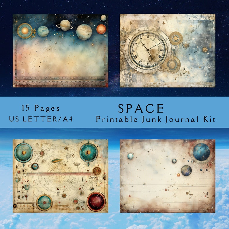 Vintage Space Junk Journal Kit: Celestial Astronomy (PDF) - Etsy