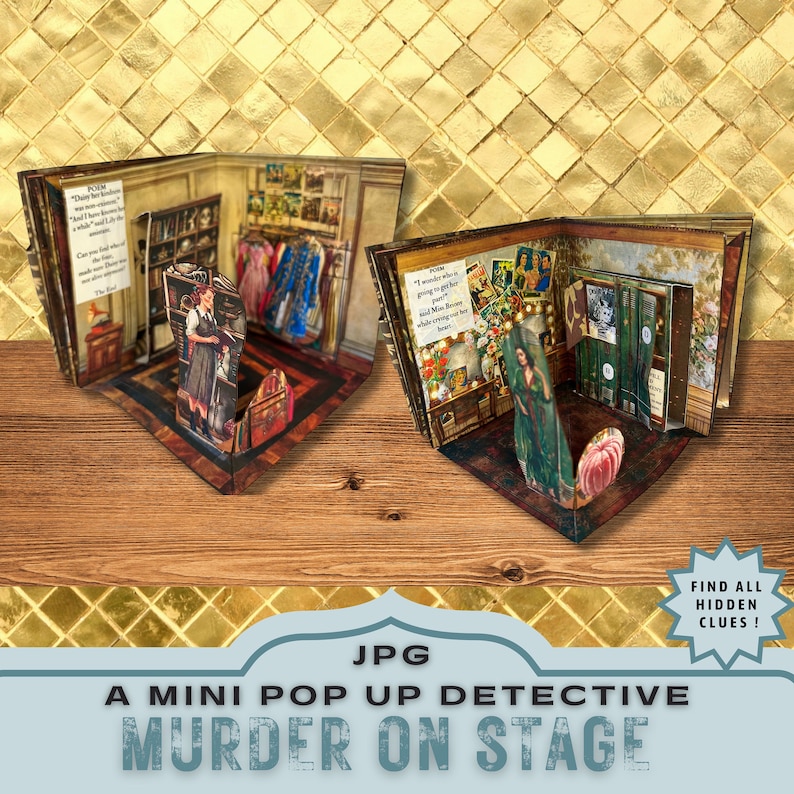 Murder on Stage Pop up Detective Part 2 Printable Pop up Book Kit, Mini ...
