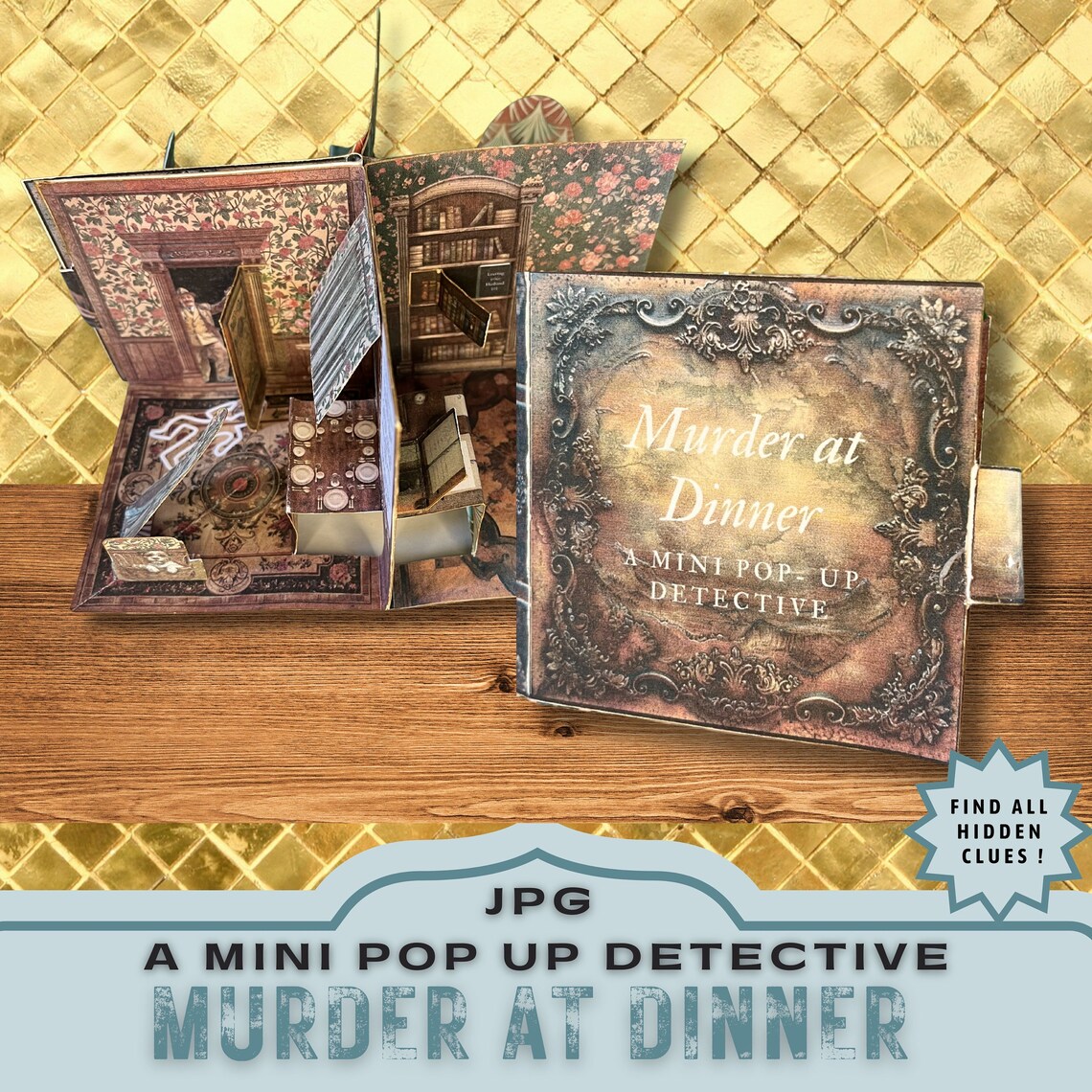 Pop up Detective Printable Pop up Book Kit, Journal Folio, Mini Pop up ...