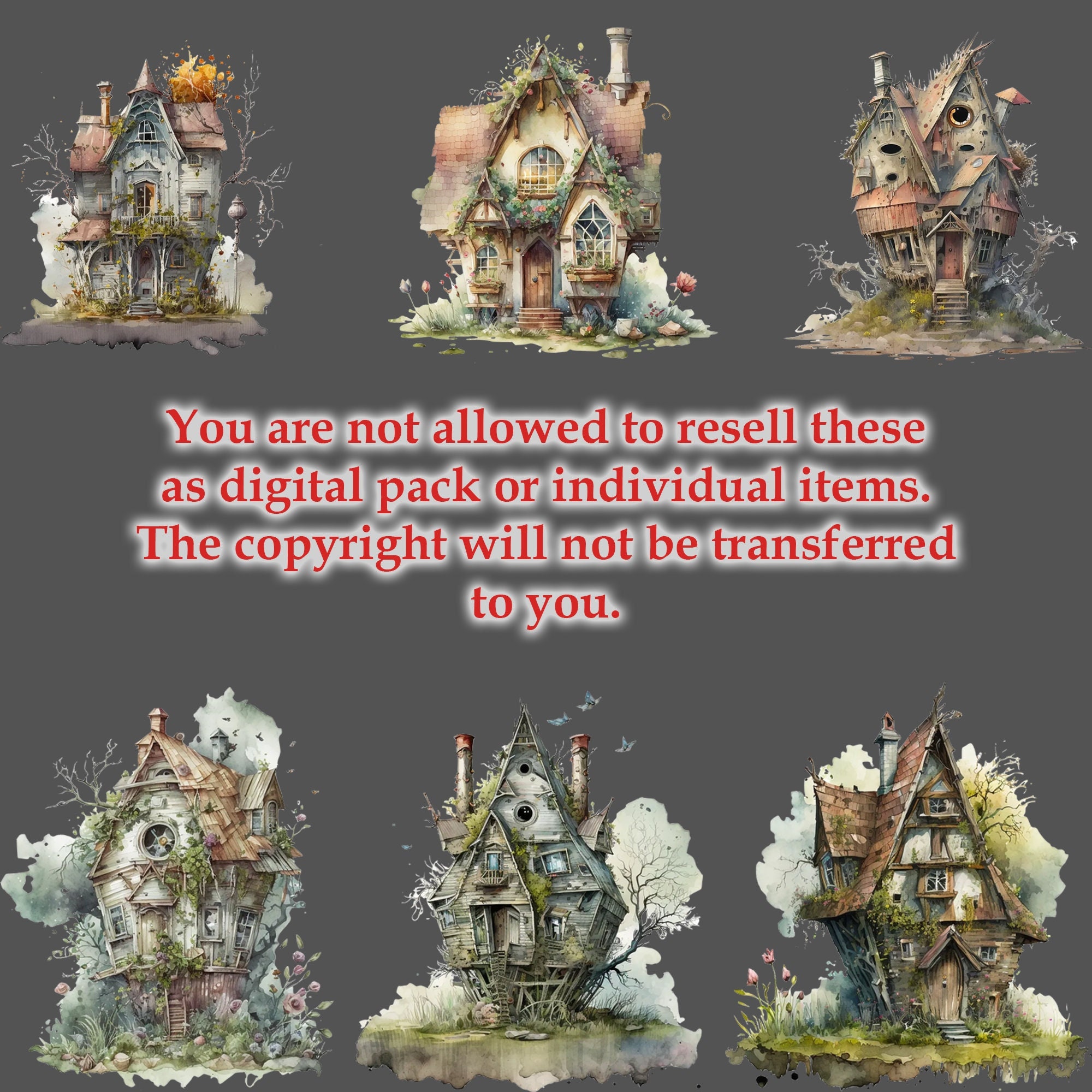 Fantasy Goblincore House Clipart Bundle. PNG Files Transparent - Etsy UK