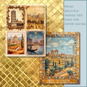 Vintage Italy Background Images: Italian Vacation Scrapbook Paper ...