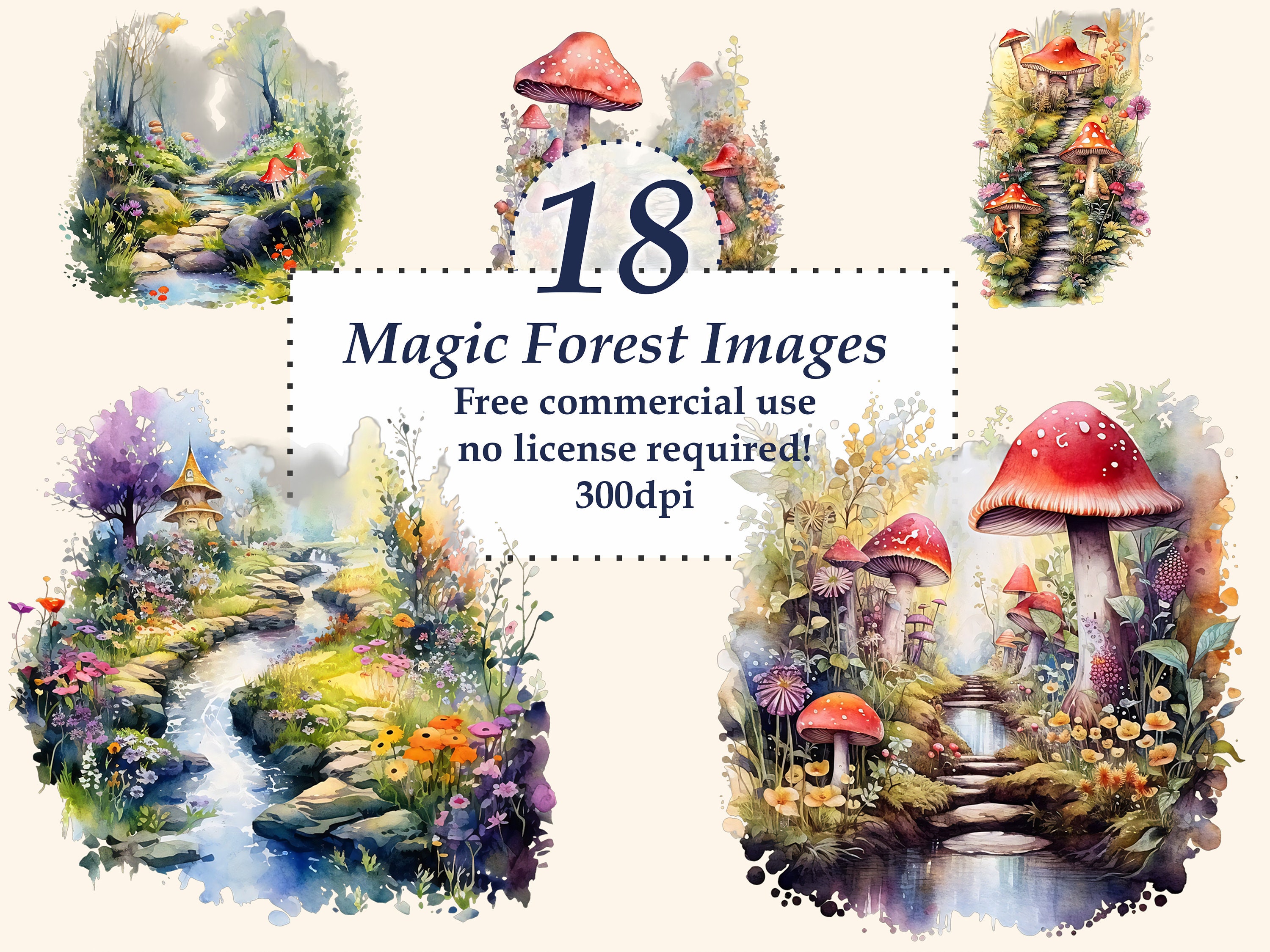 Fantasy Clip Art. Forest Clipart Enchanted Forest Clipart - Etsy
