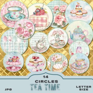Pastel Tea Time Digital Kit, Cardmaking, Journal Kit Printable. Tea ...