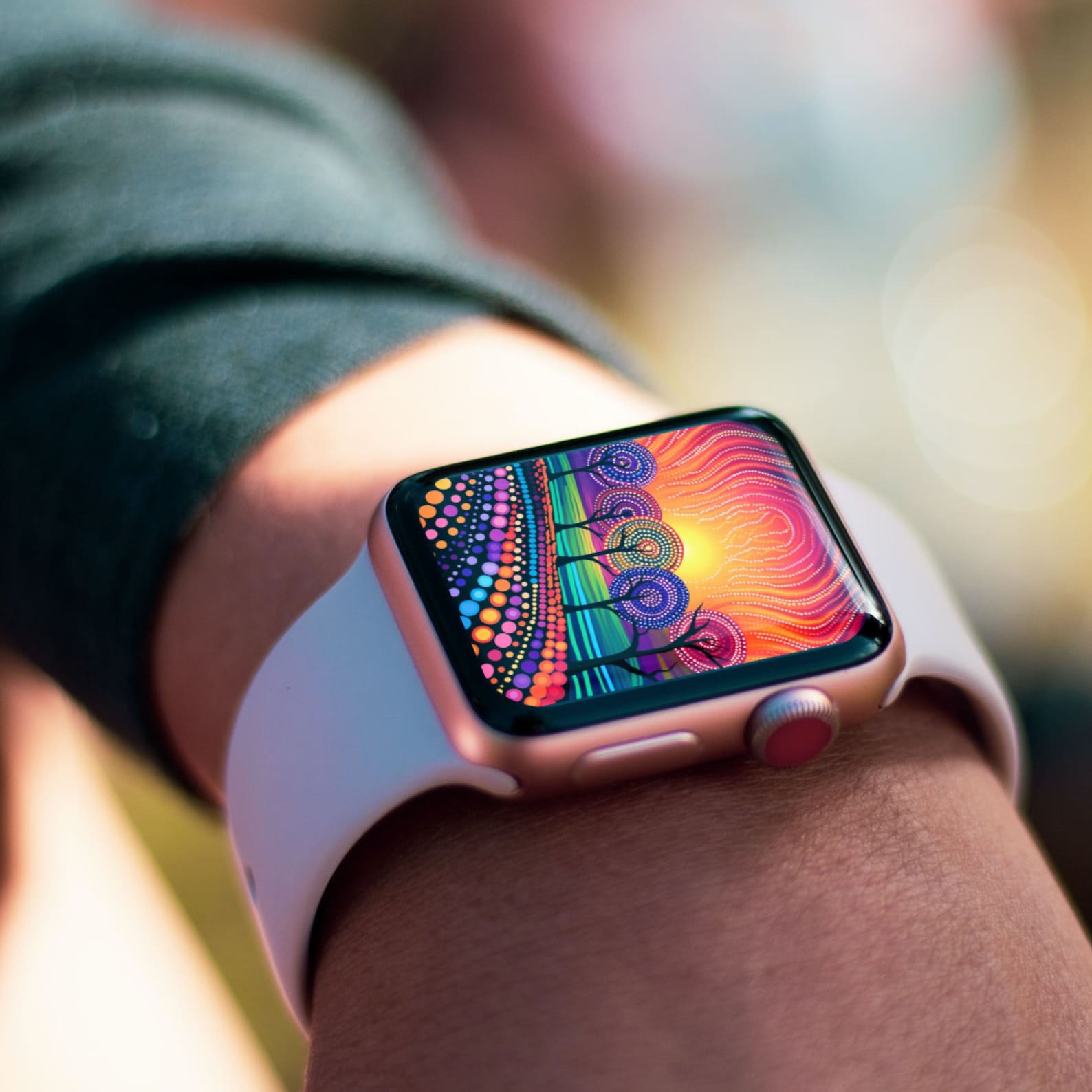 Colorful Dot Art Apple Watch Wallpaper: 10 Unique Designs (digital ...