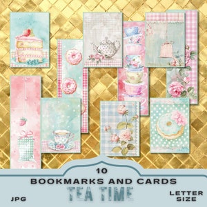 Pastel Tea Time Digital Kit, Cardmaking, Journal Kit Printable. Tea ...