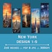 Printable Bookmarks New York City. Printable PDF and JPEG Files. 300dpi ...