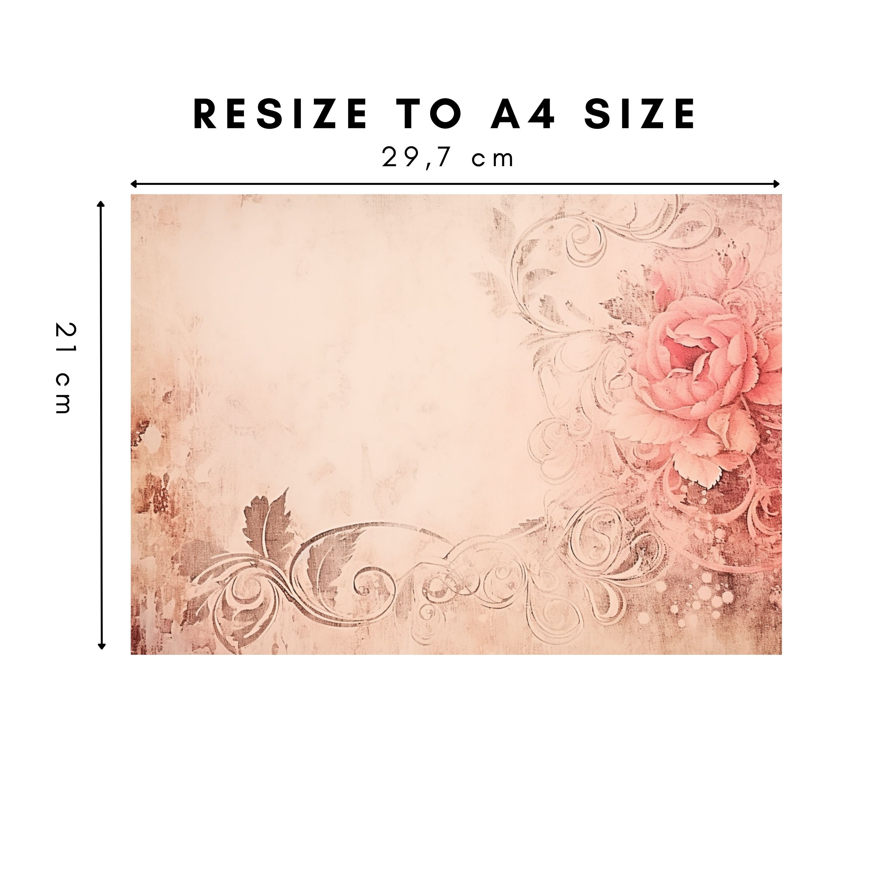 Pink Rose Background Images. PDF Files and Printable JPEG - Etsy